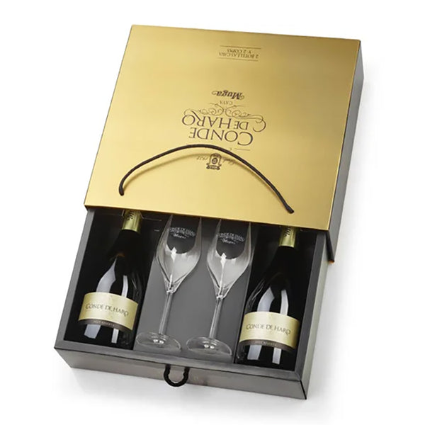 Bodegas Muga Cava Conde de Haro with 2 Flutes + 2 bottles Gift Set ...
